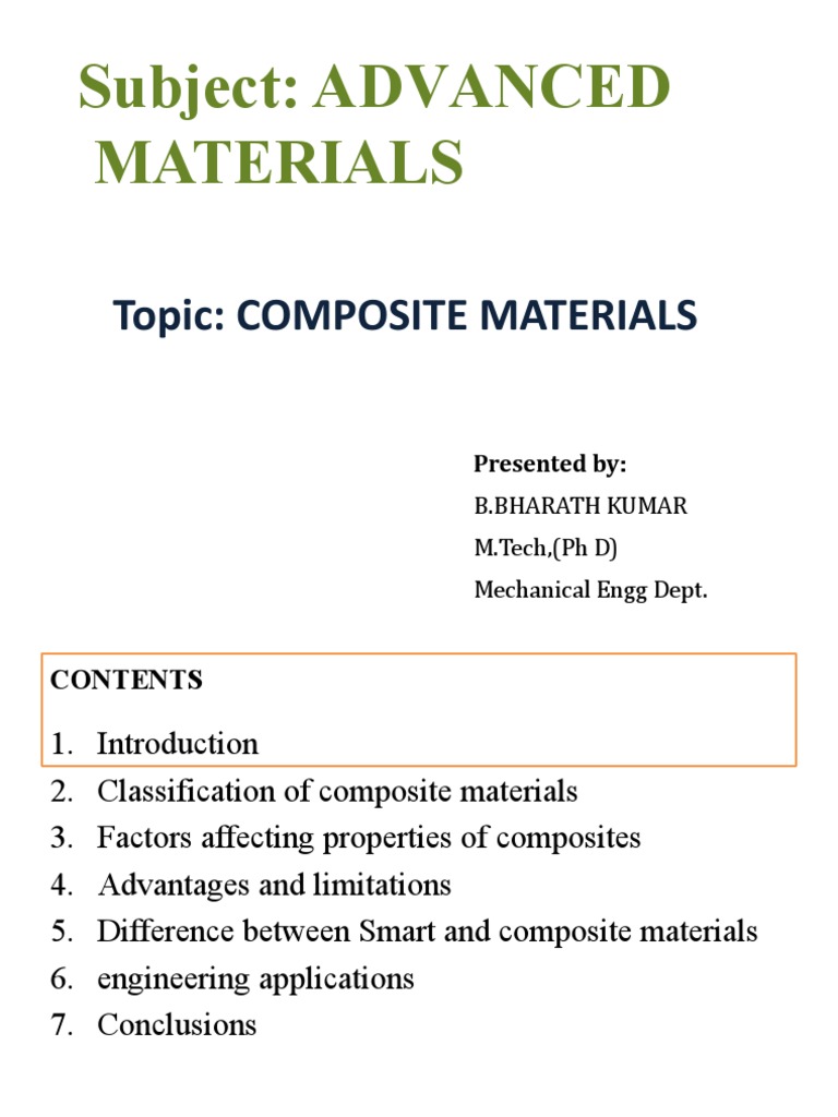 Intro To Compositematerials | PDF | Composite Material | Solid