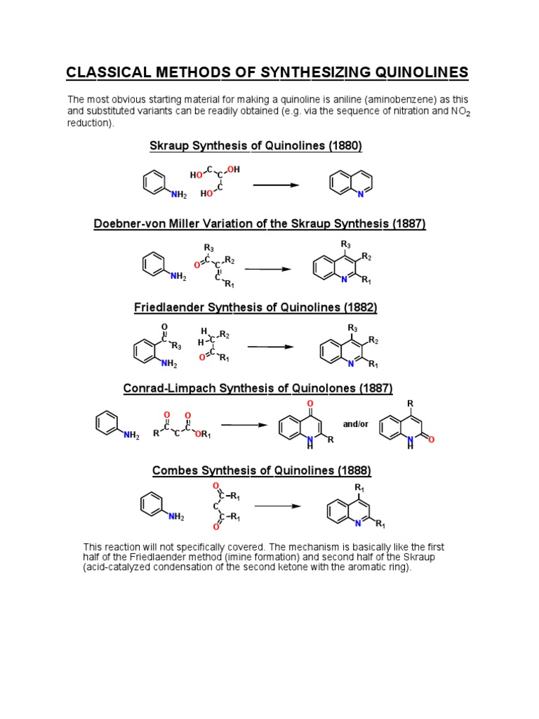 Quinoline Synthesis | Methyl Group | Amine