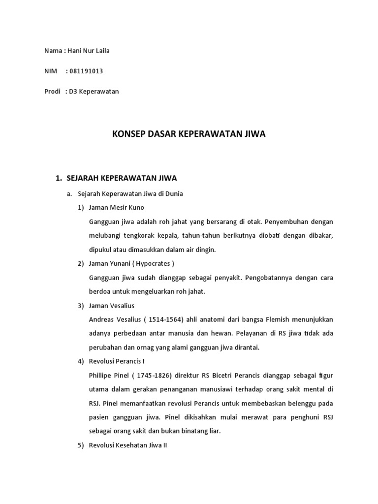 HANI NUR LAILA - Resume Kep - Jiwa | PDF