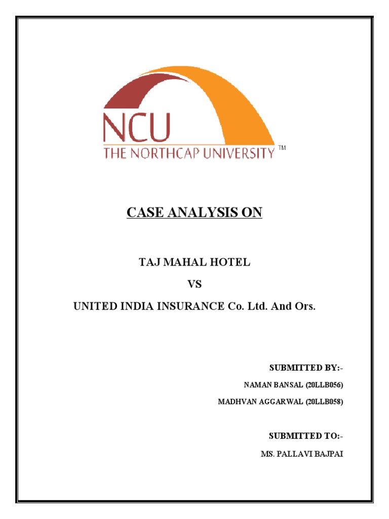 Loc Case Analysis (Naman & Madhvan) | PDF | Insurance | Legal Liability