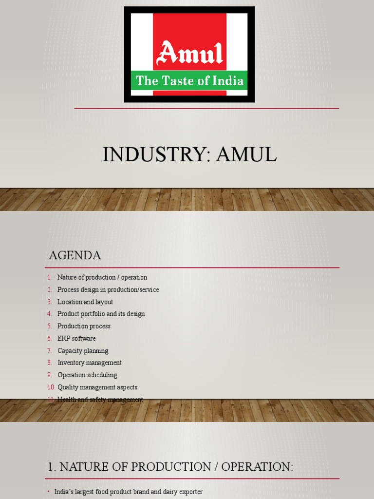 Productions and Operations Management in AMUL | PDF | Milk | Dairy