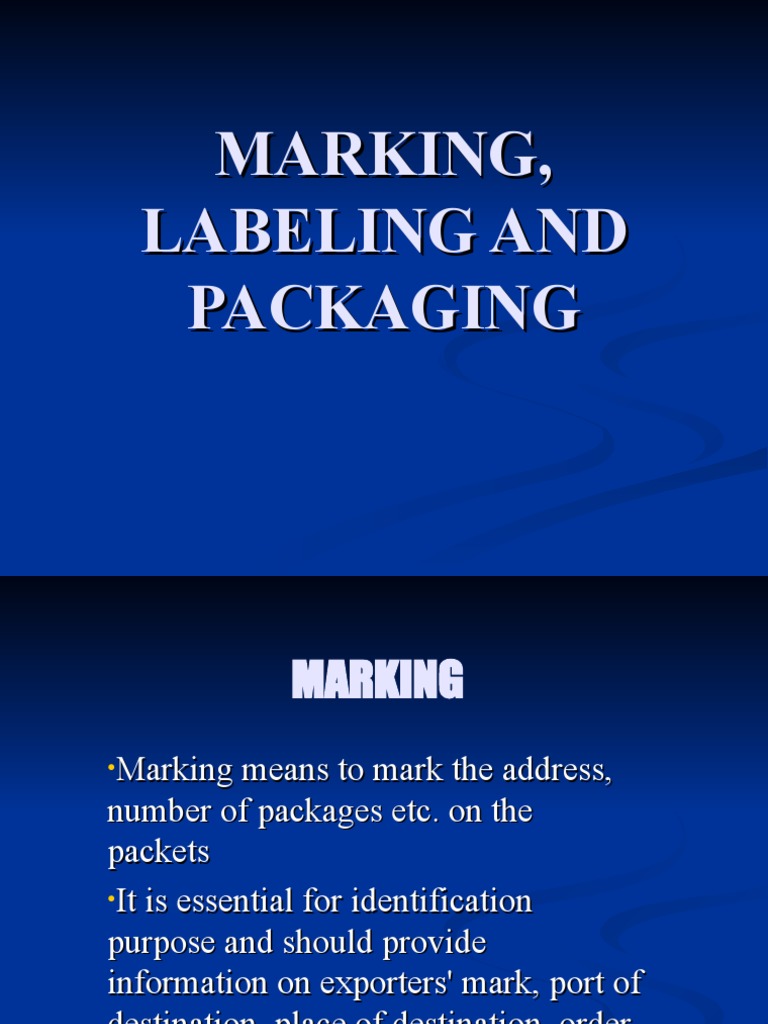 Marking, Labeling and Packaging | PDF | Packaging And Labeling ...