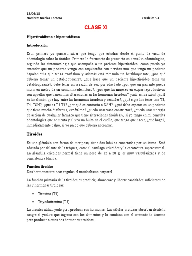 Hipo e Hiper | PDF | Tiroides | Hormona estimulante de la tiroides