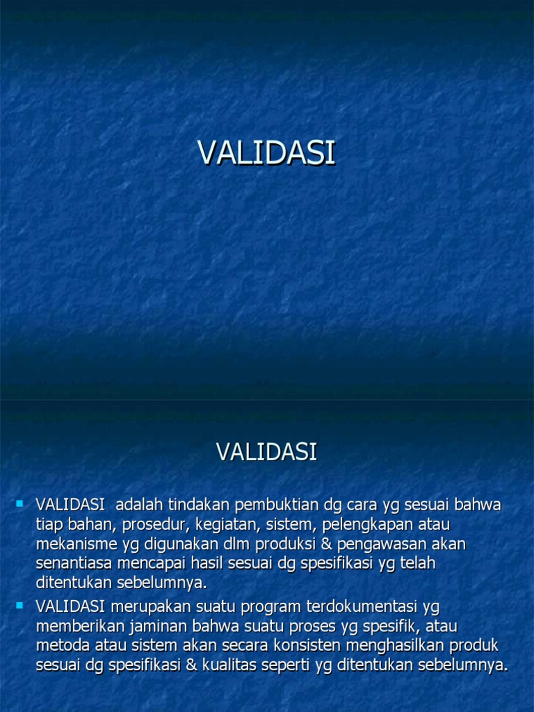 Panduan Lengkap Validasi Proses Produksi | PDF