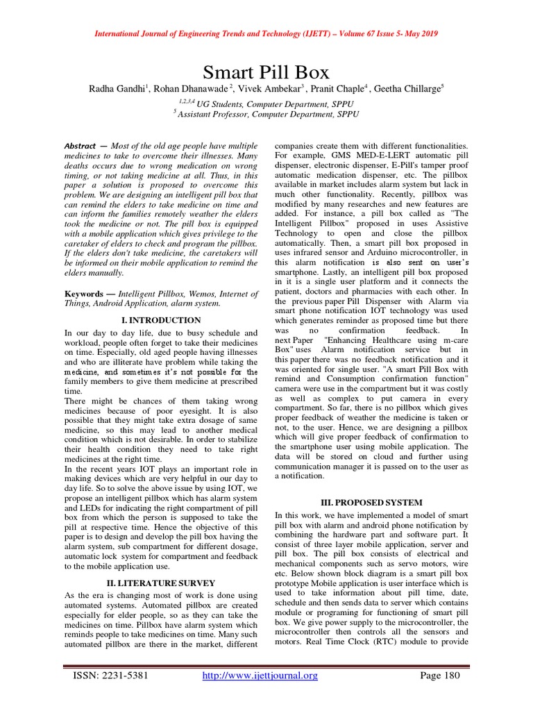 An Intelligent Pill Box with Remote Monitoring and Alert Notification ...