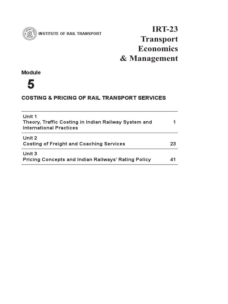 RTM Module-5-2018 | PDF | Expense | Rail Transport