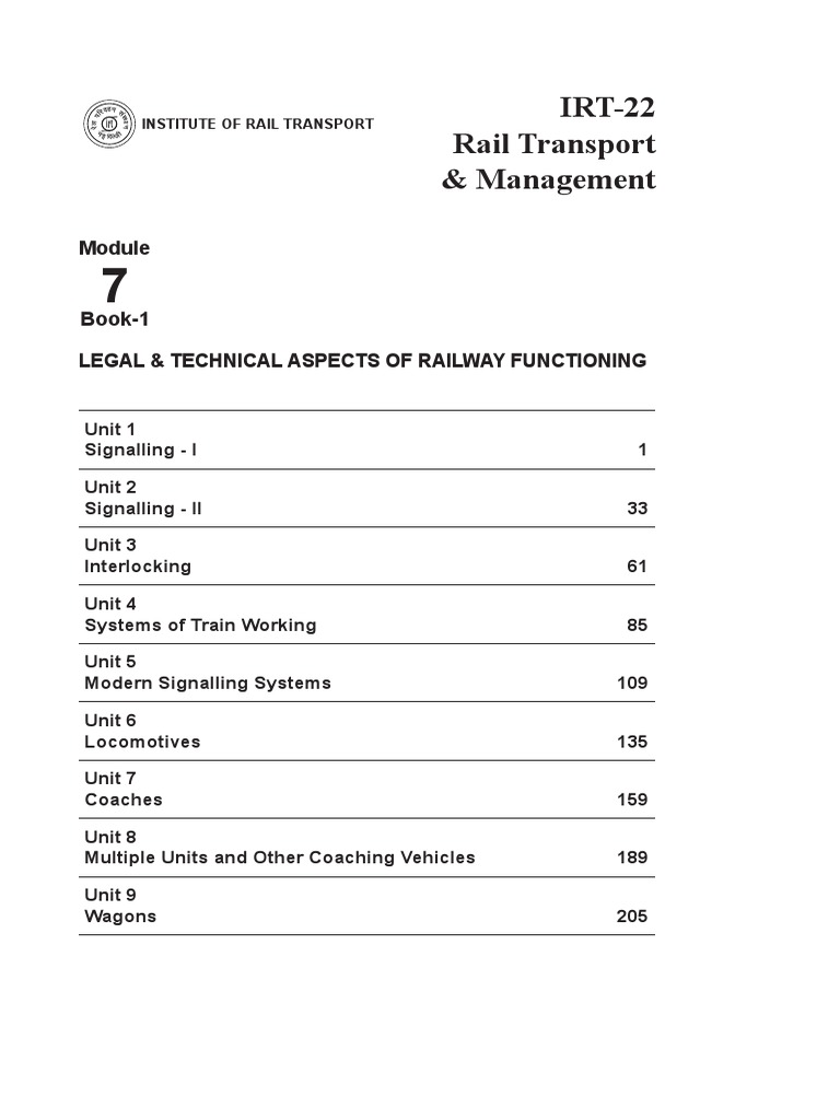 RTM Module-7-1-2018 | PDF | Rail Infrastructure | Transport Infrastructure