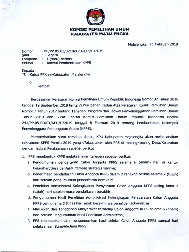 Surat Pembentukan KPPS | PDF