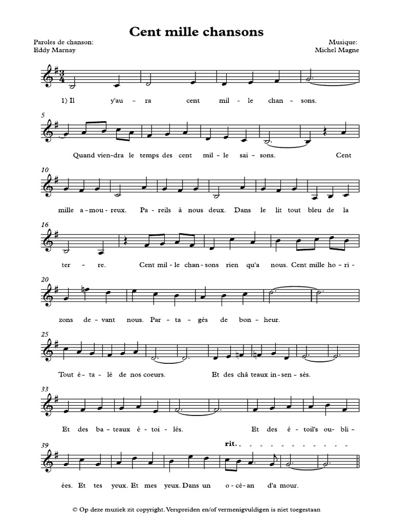 Cent Mille Chansons | PDF