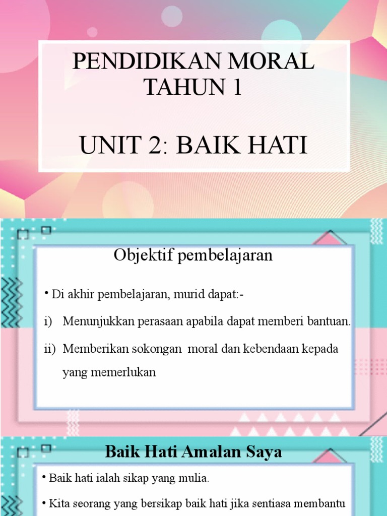 Pendidikan Moral Tahun 1 | PDF