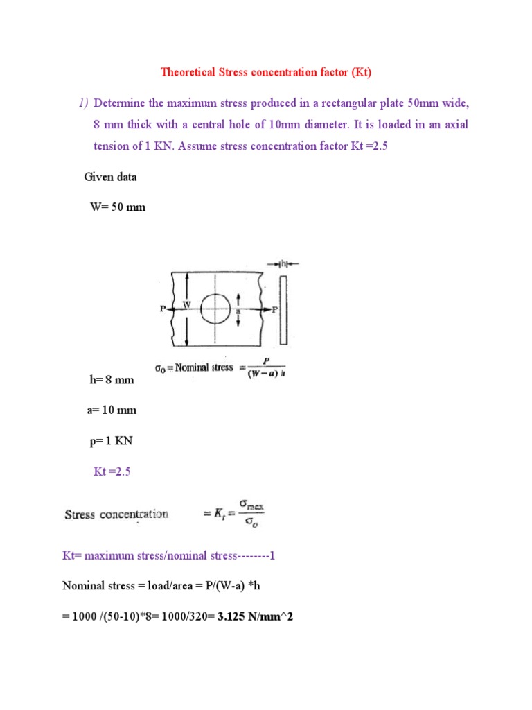 Stress concentration factor and fatigue analysis | PDF | Strength Of ...