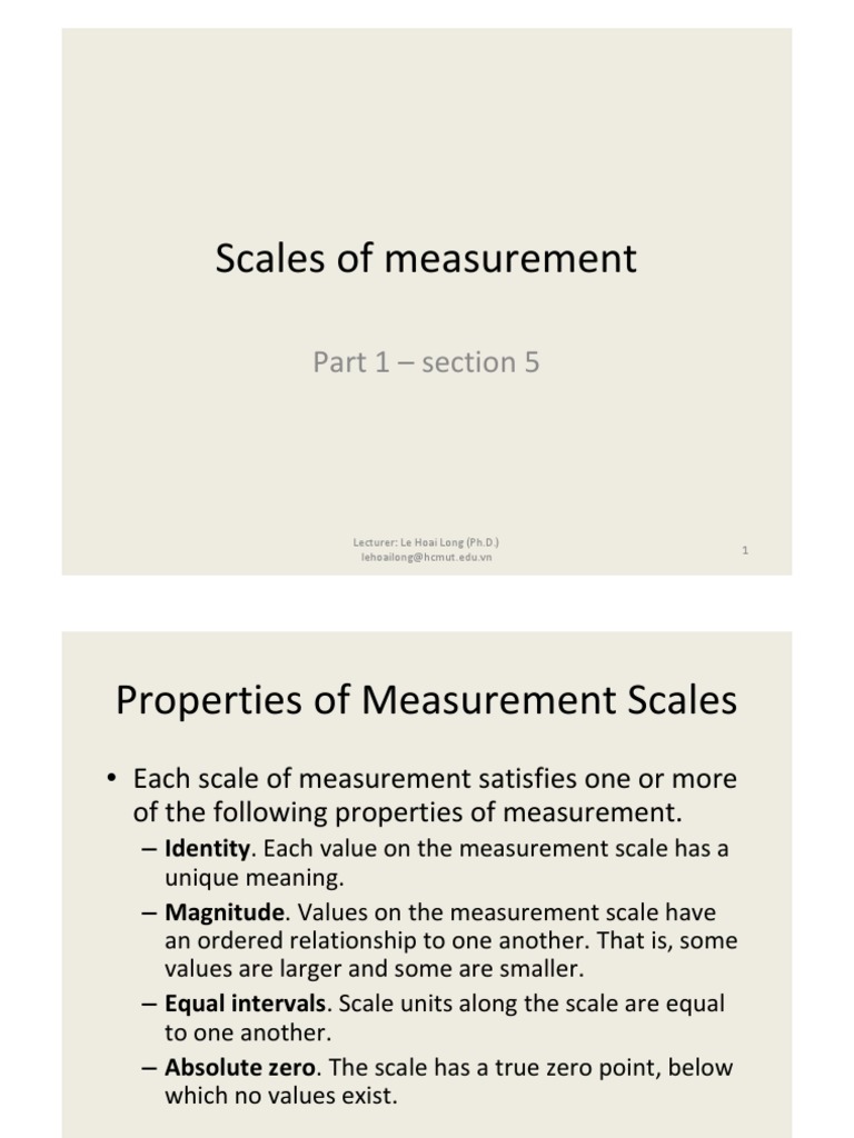 15-Scales of Measurement | PDF | Level Of Measurement | Measurement