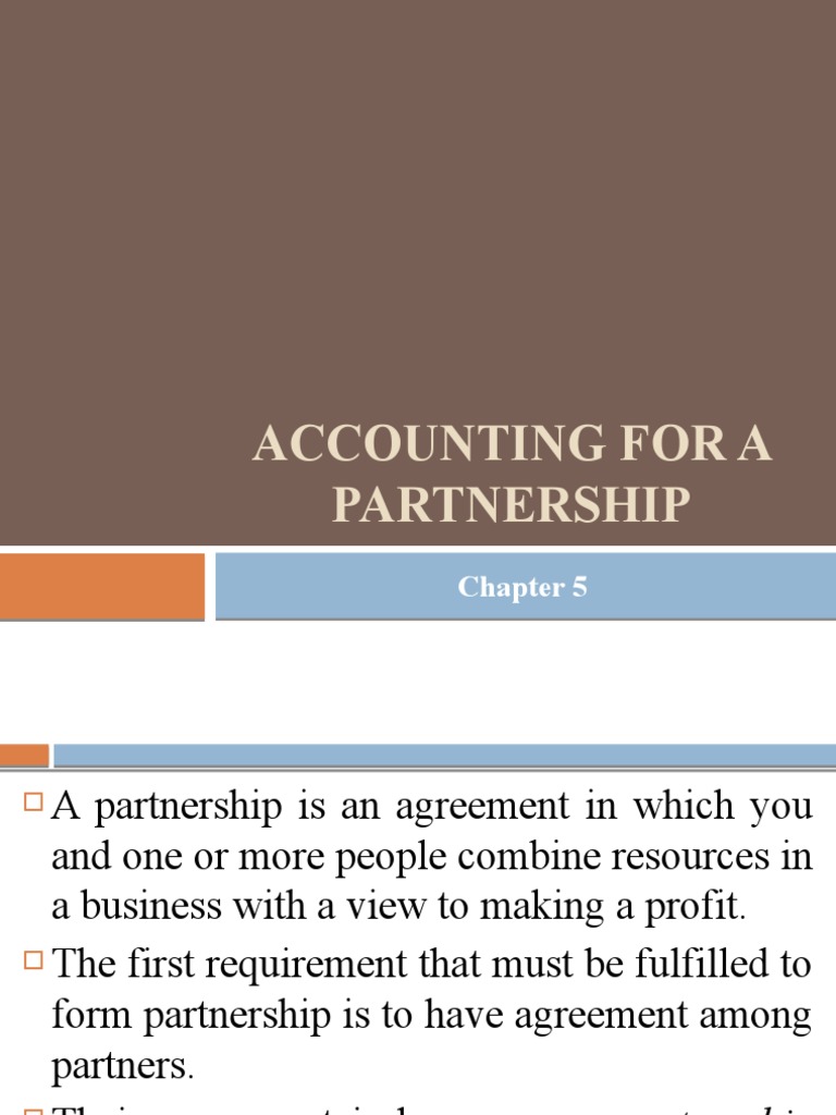 Accounting For A Partnership | PDF | Partnership | Equity (Finance)