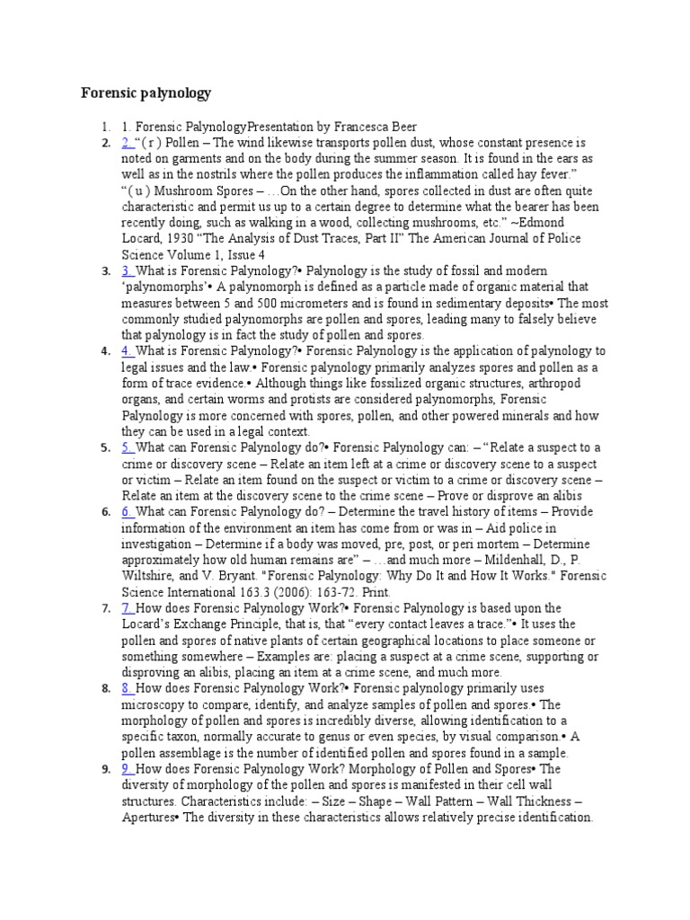 Forensic Palynology Download Free Pdf Forensic Science Scanning
