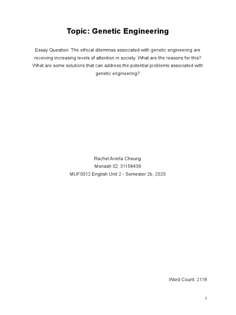 Genetic Engineering Research Paper | PDF | Genetic Engineering | Heredity