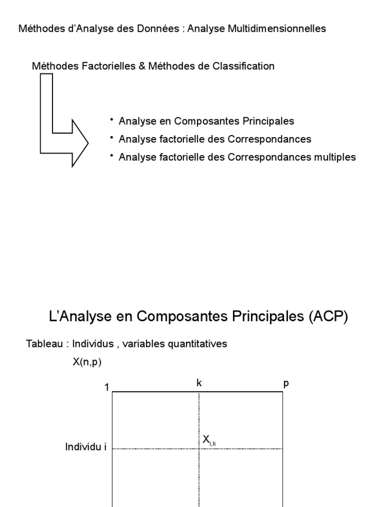 Analyse Multidimensionnelle et ACP | PDF | Analyse en composantes ...