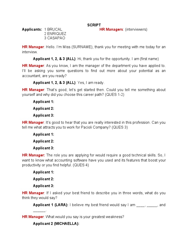 Interview Script | PDF