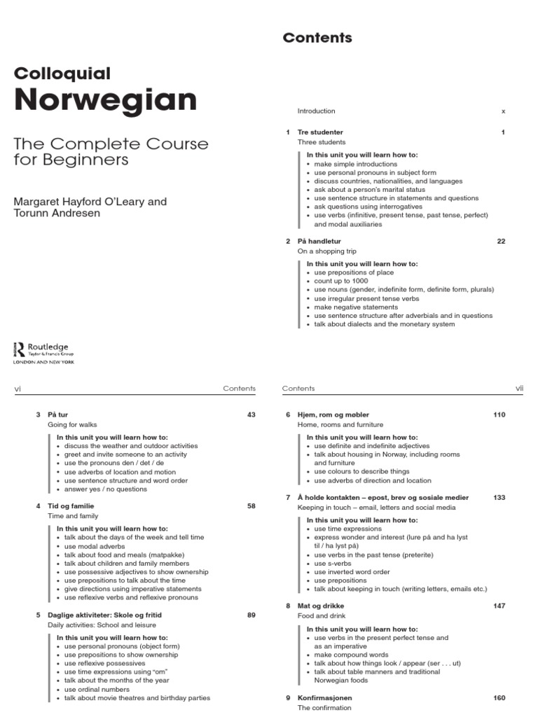 Norwegian Course | PDF | Verb | Grammatical Tense