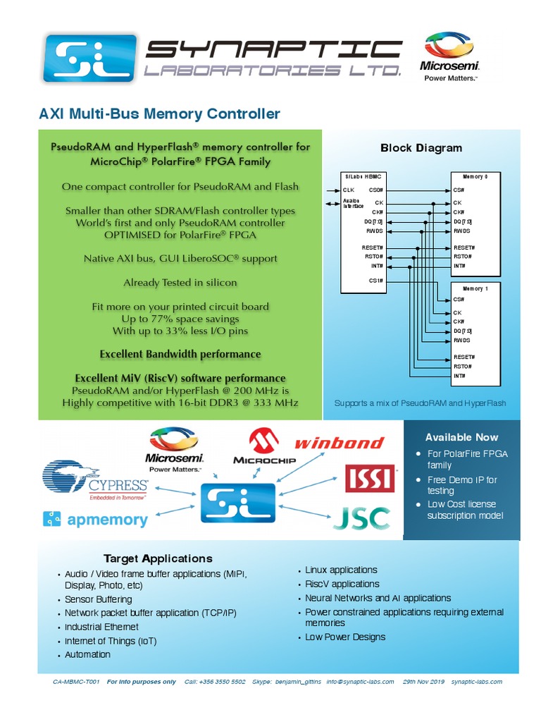 AXI Multi-Bus Memory Controller: Block Diagram | PDF | Field ...