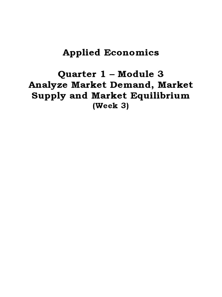 APPLIED-ECONOMIC Module | Download Free PDF | Supply And Demand ...