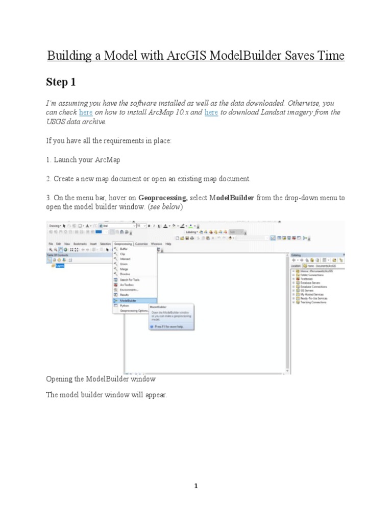 Building A Model With ArcGIS ModelBuilder Saves Time | PDF | Arc Gis | Geographic Information System