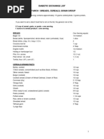 The Diabetic Exchange List PDF | PDF | Vegetables | Beef