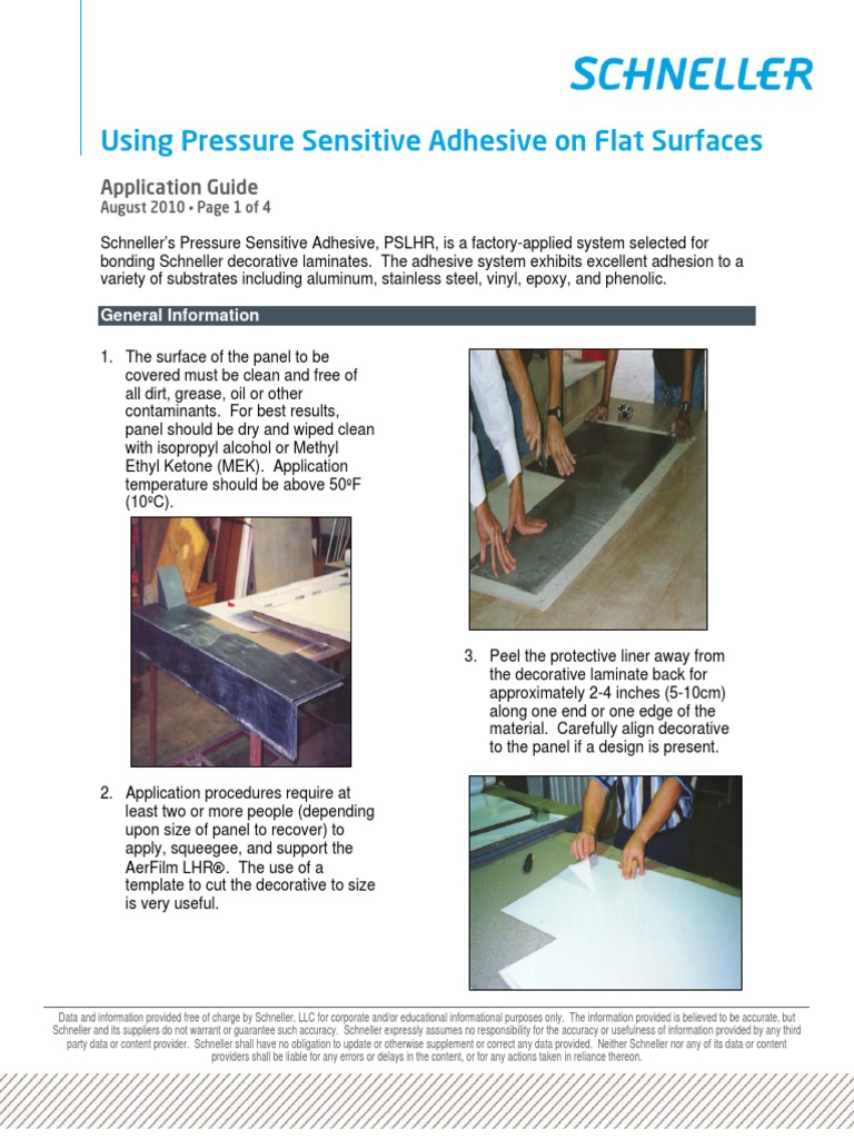 Using Pressure Sensitive Adhesive On Flat Surfaces: Application Guide ...