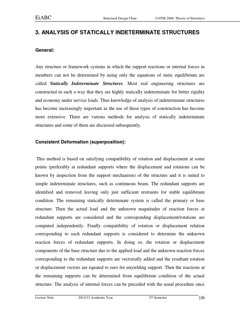 Analysis of Statically Indeterminate Structures: Eiabc | Download Free ...
