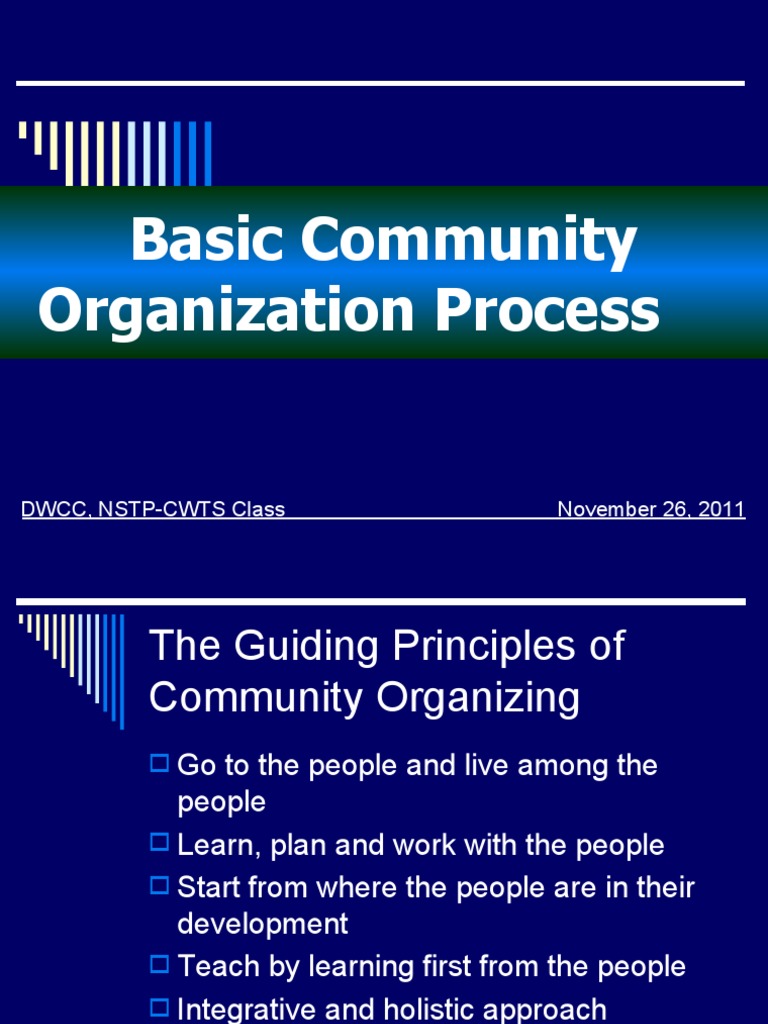 Basic Community Organization Process: DWCC, Nstp-Cwts Class November 26 ...