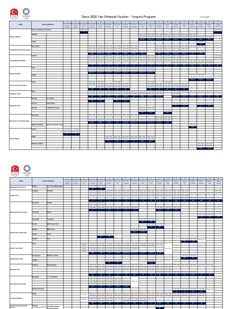 Tokyo2020 Yarisma Programi | PDF