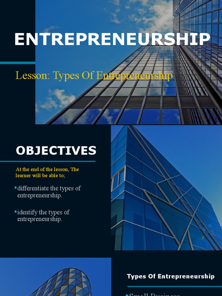 ENTREPRENEURSHIP-Types of Entrepreneurship | PDF | Entrepreneurship ...