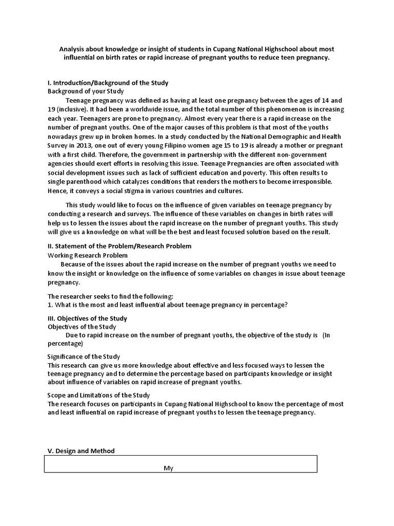 Sample Res Paper | PDF | Teenage Pregnancy | Statistics