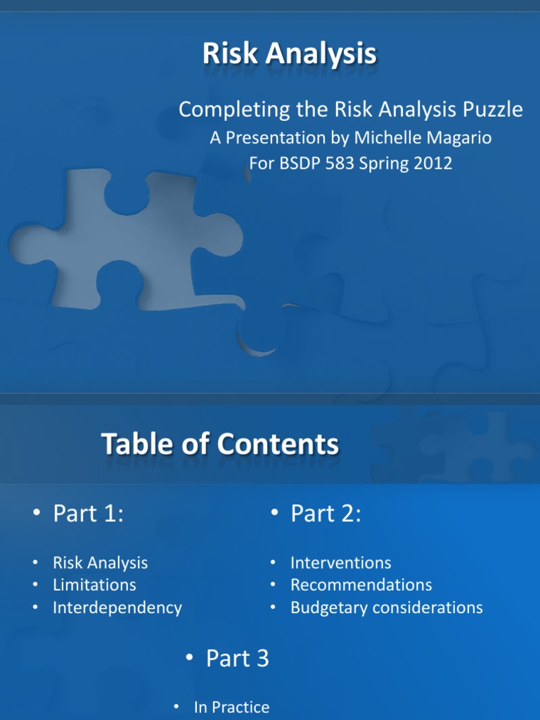 Completing The Risk Analysis Puzzle | PDF | Risk | Risk Assessment