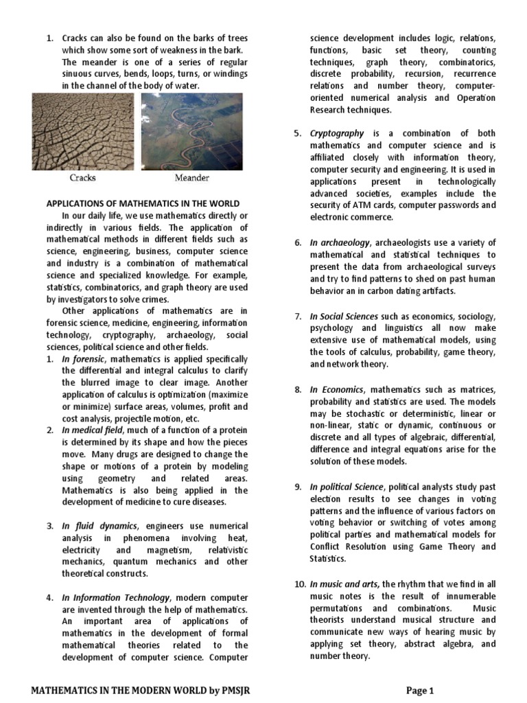 Applications of Mathematics in The World | Download Free PDF ...