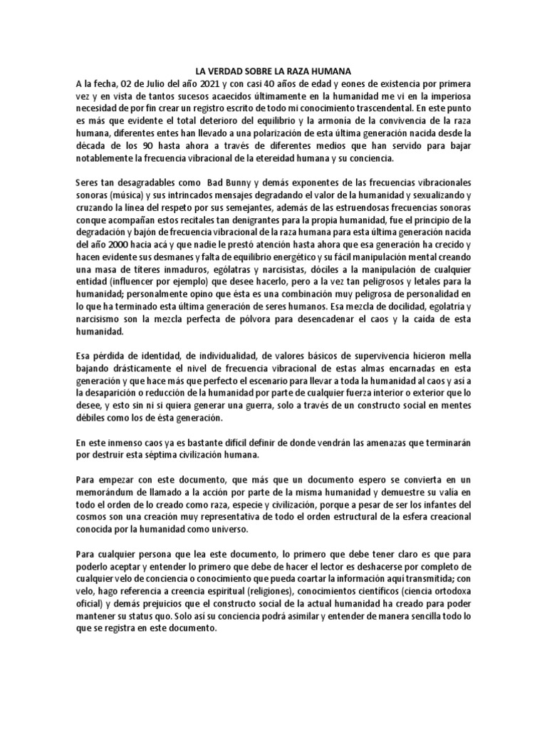 La Verdad Sobre La Raza Humana | PDF | Alma | Raza (categorización humana)