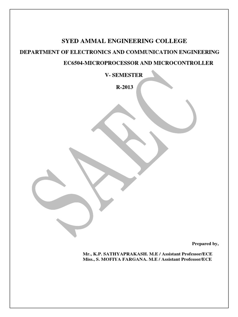 Ec6504 - MPMC | PDF | Input/Output | Central Processing Unit