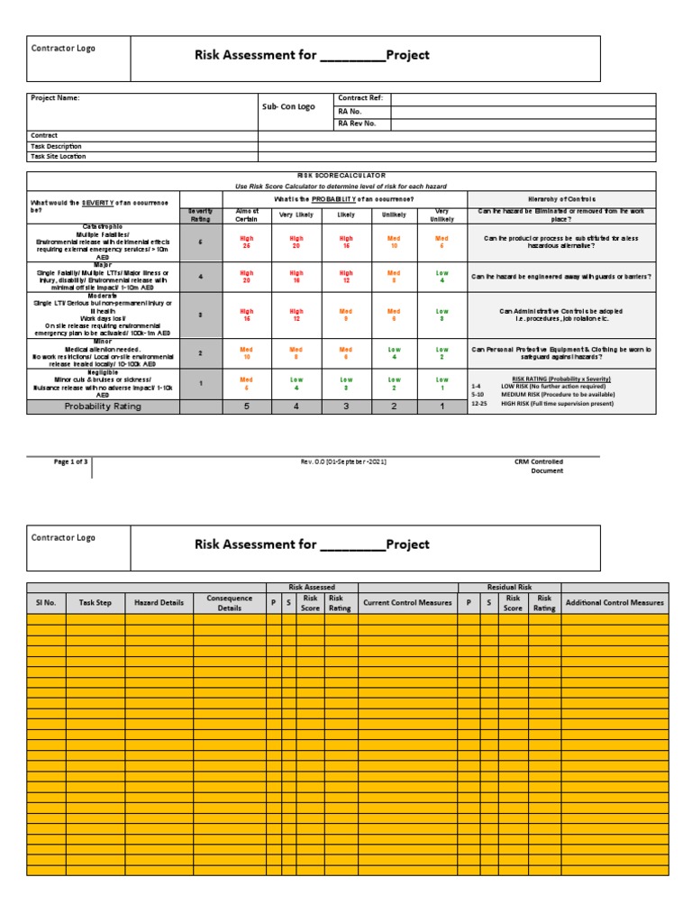 Risk Assessment Format For Sample | PDF | Risk | Risk Assessment