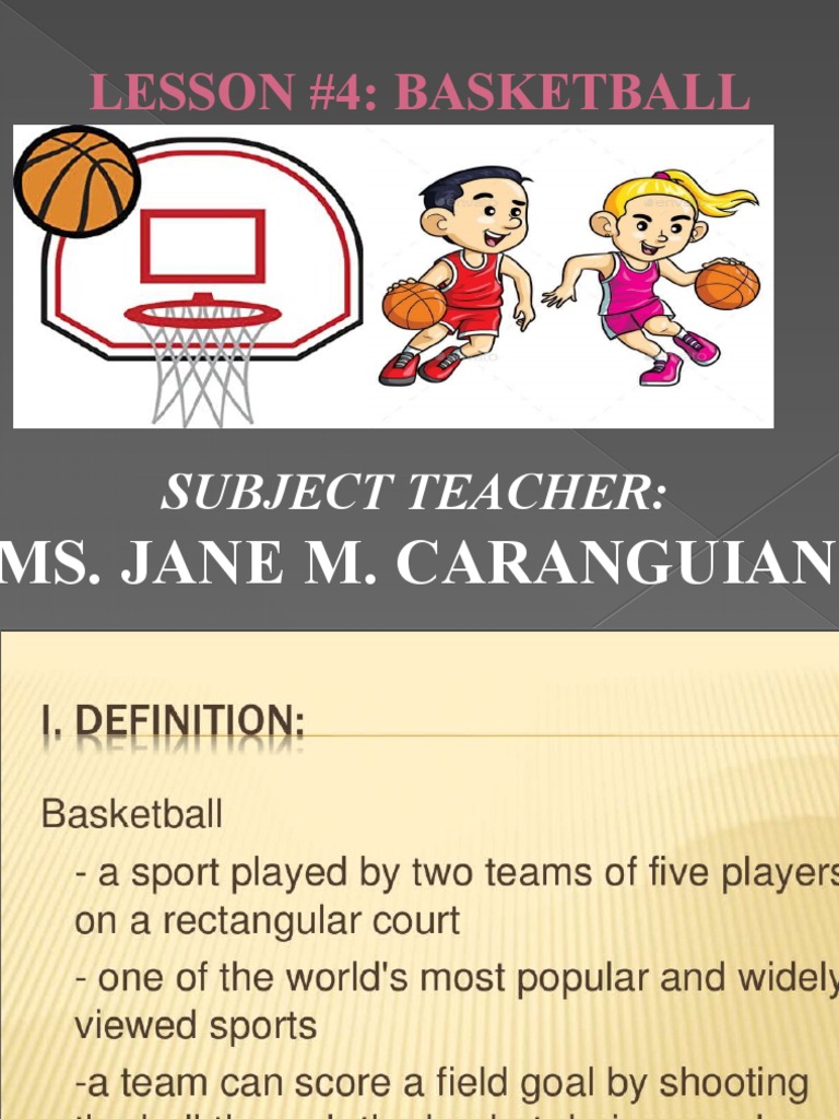 Lesson #4: Basketball: Subject Teacher | PDF