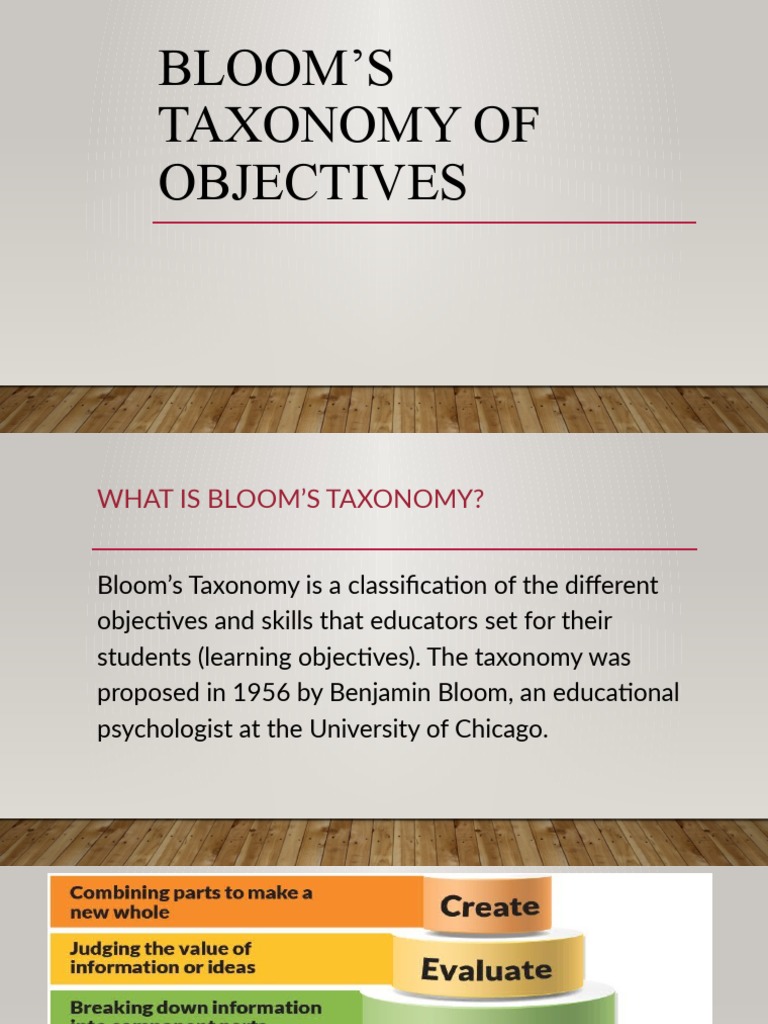Bloom's Taxonomy of Objectives | PDF | Metacognition | Cognitive Science