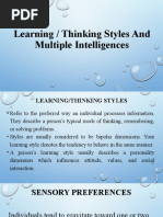 MODULE 5: Learning/Thinking Styles and Multiple Intelligences | PDF | Neuropsychology | Academic ...