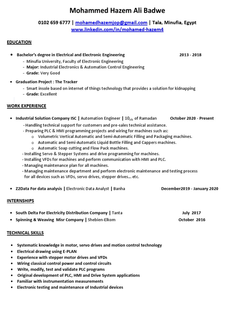 Mohammed Hazem Ali Badwe: 0102 659 6777 - Tala, Minufia, Egypt | PDF | Programmable Logic ...