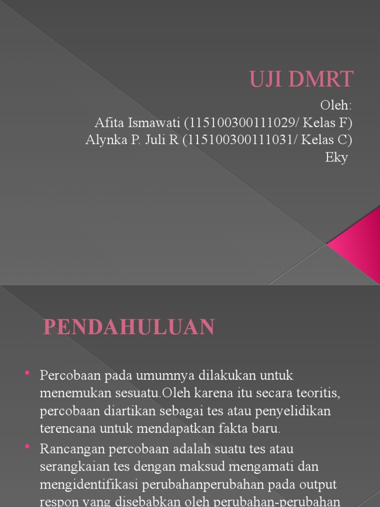 Uji DMRT 1 | PDF