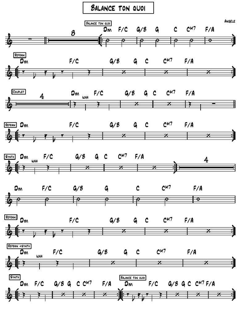 Balance Ton Quoi Partition Guitare | PDF