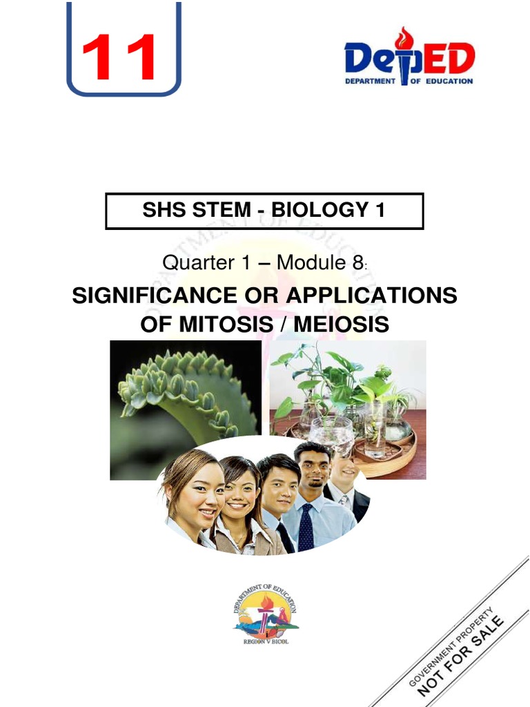 SHS STEM Bio1 Q1 Week 4 Module 8 - Significance or Applications of Mitosis and Meiosis | PDF ...