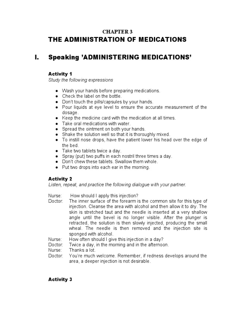 Administration of Medication | PDF | Injection (Medicine) | Tablet ...