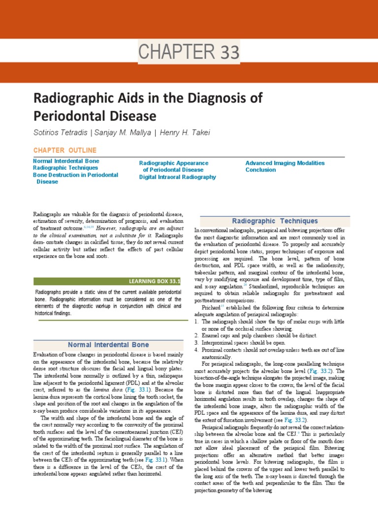 Newman and Carranza's Clinical Periodontology-Chapter 33 Radiographic ...