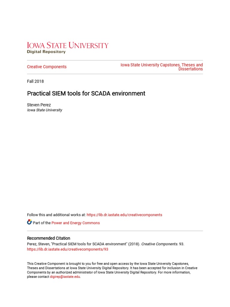 Practical SIEM Tools For SCADA Environment | PDF | Internet Protocol Suite | Computer Network