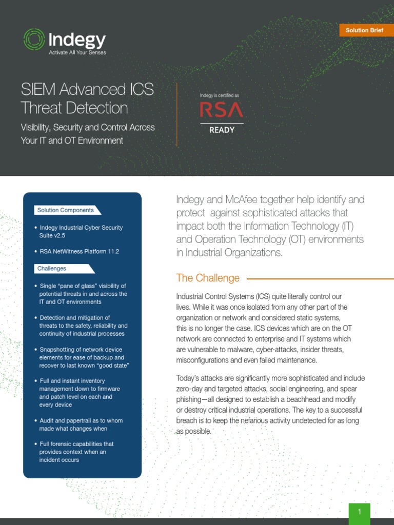 RSA Solution Brief - SIEM Advanced Threat Detection | PDF | Computer Network | Computer Security