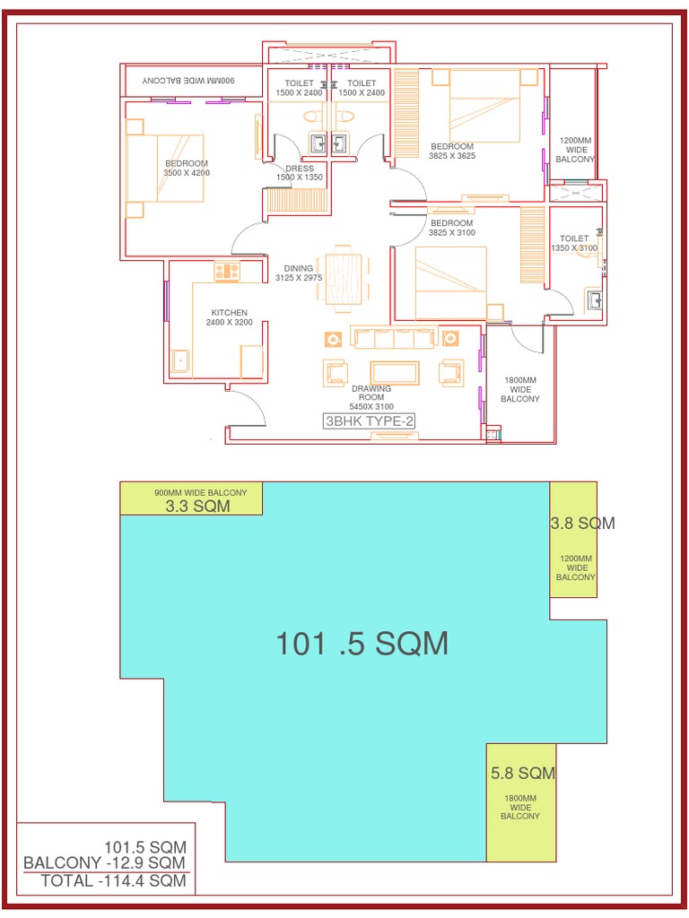 3.3 SQM 3.8 SQM: 3Bhk Type-2 | PDF | Local Government Areas Of ...