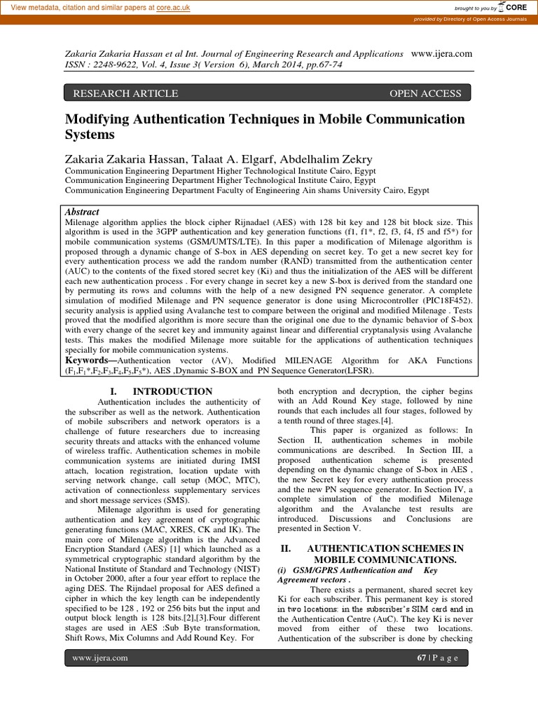 Milenage Algorithm (Auth, Crypto) | PDF | Telecommunications Engineering | Cryptography